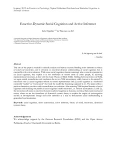 Enactive-Dynamic Social Cognition and Active Inference - PhilSci-Archive